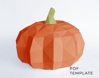 Papercraft Pumpkin, Autumn Decor, Helloween, Papercraft Templates ...