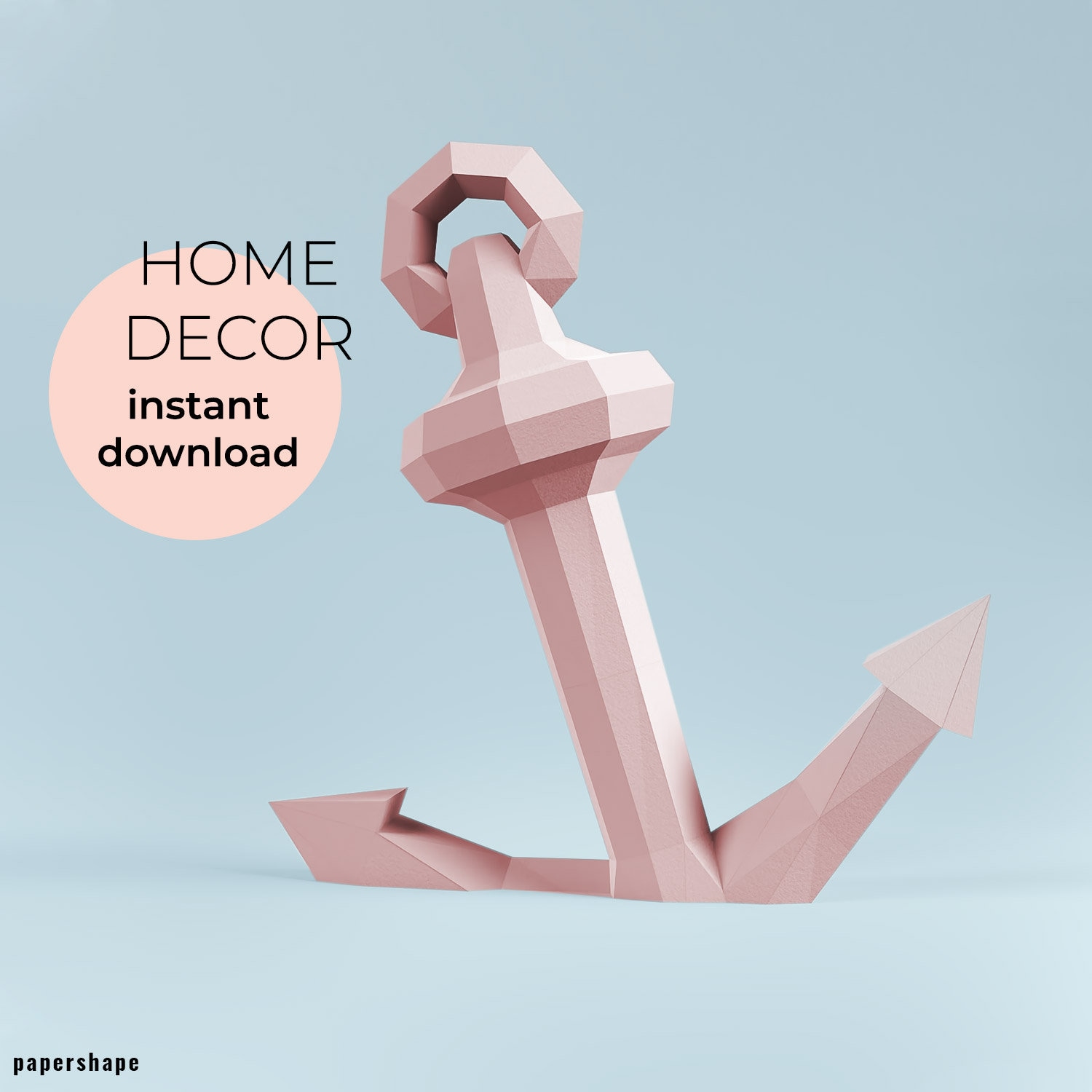 Papercraft Anchor Maritime Decor PDF Template - Etsy