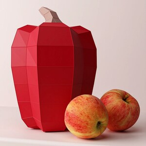 Paper Bell Pepper, 3D Papercraft Capsicum, Low Poly Paper Pepper, PDF ...