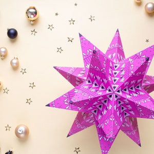 Paper Star Lantern, Big Star Papercraft, Christmas Paper Star Ornament ...