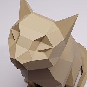 Cat Papercraft, Low Poly Paper Cat, Papercraft Animals, 3D Sculpture ...