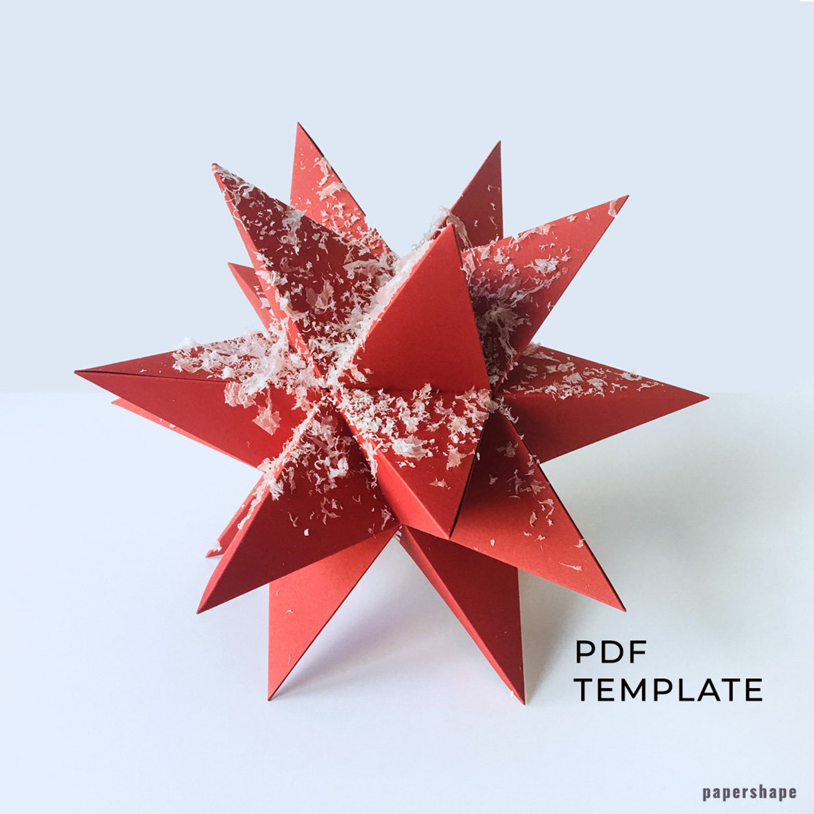 Paper Star Lantern, Big Star Papercraft, Christmas Paper Star Ornament ...