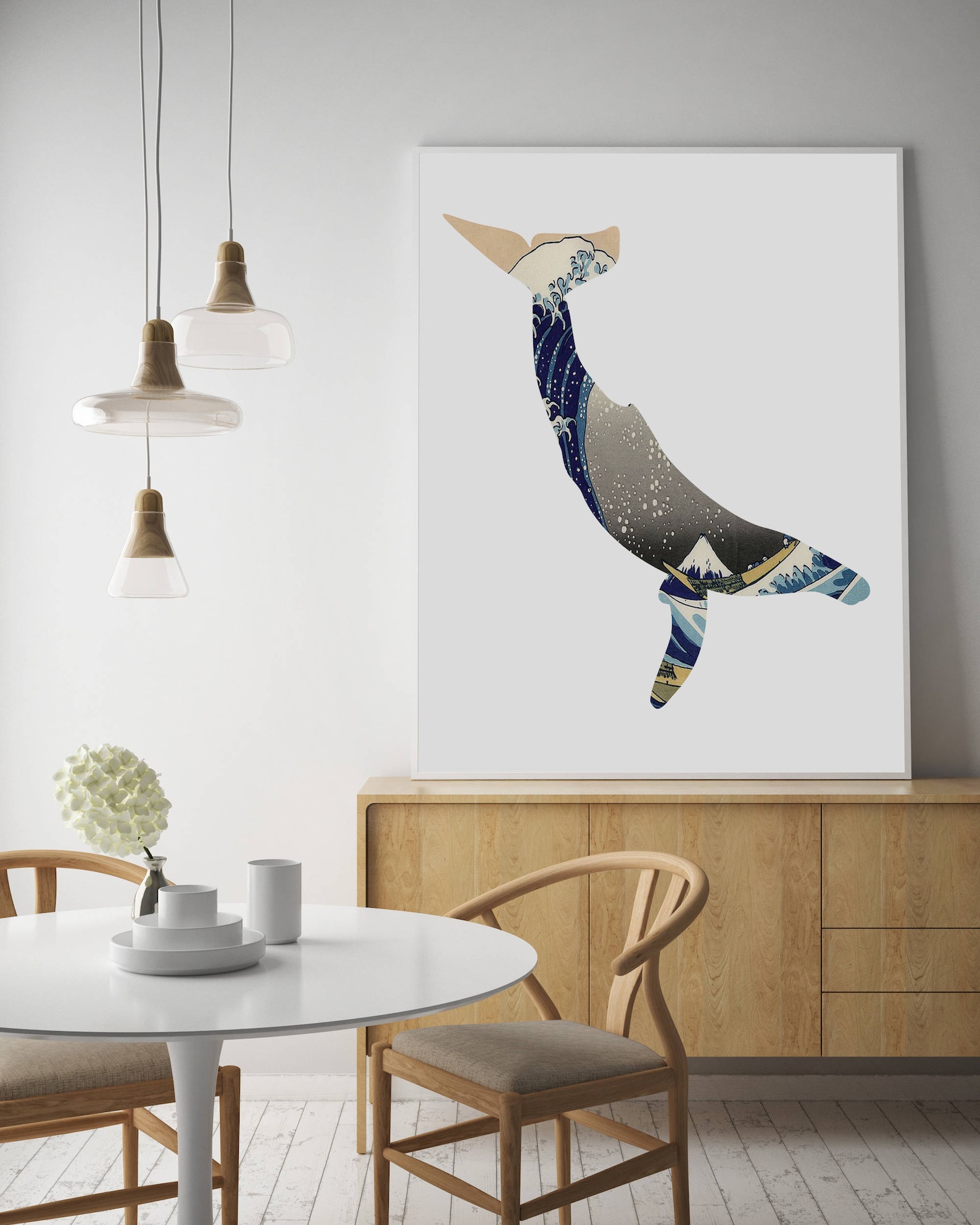 The Great Wave, Whale, Printable Art, Beach Decor, Beach House, Wall ...