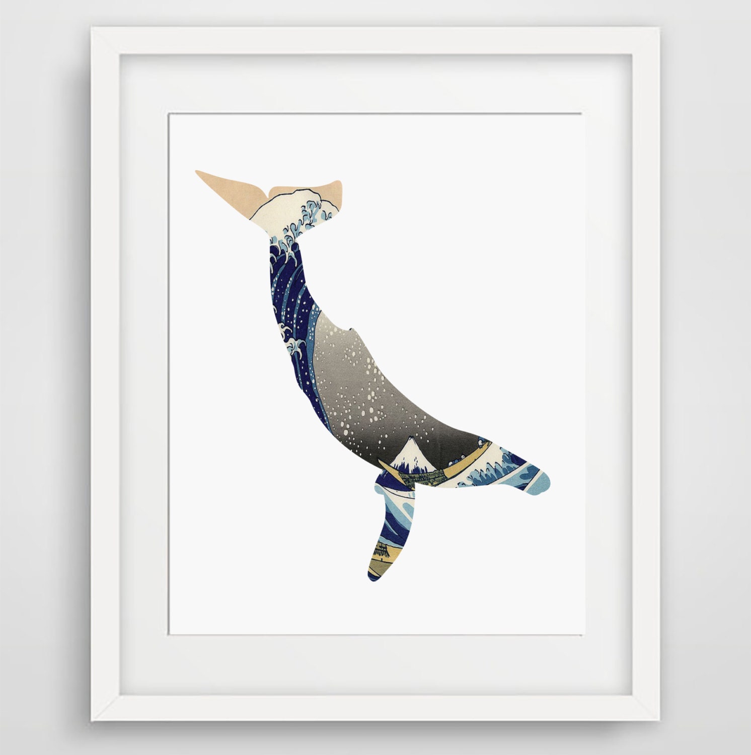 The Great Wave, Whale, Printable Art, Beach Decor, Beach House, Wall ...