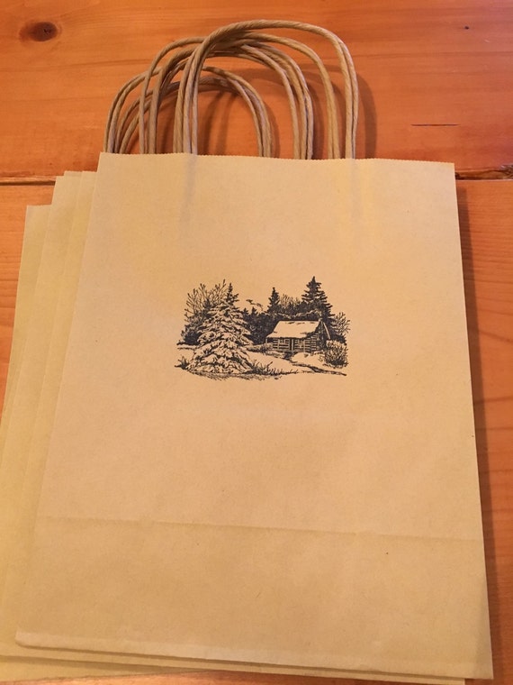 Items similar to Hand stamped gift bag 8x10 on Etsy