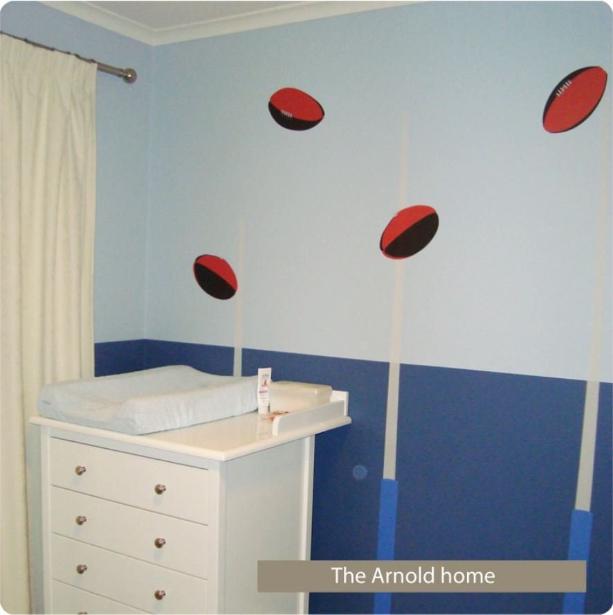Footy + Football Goal Removable Fabric Adhesive Wall Decals / Boys ...