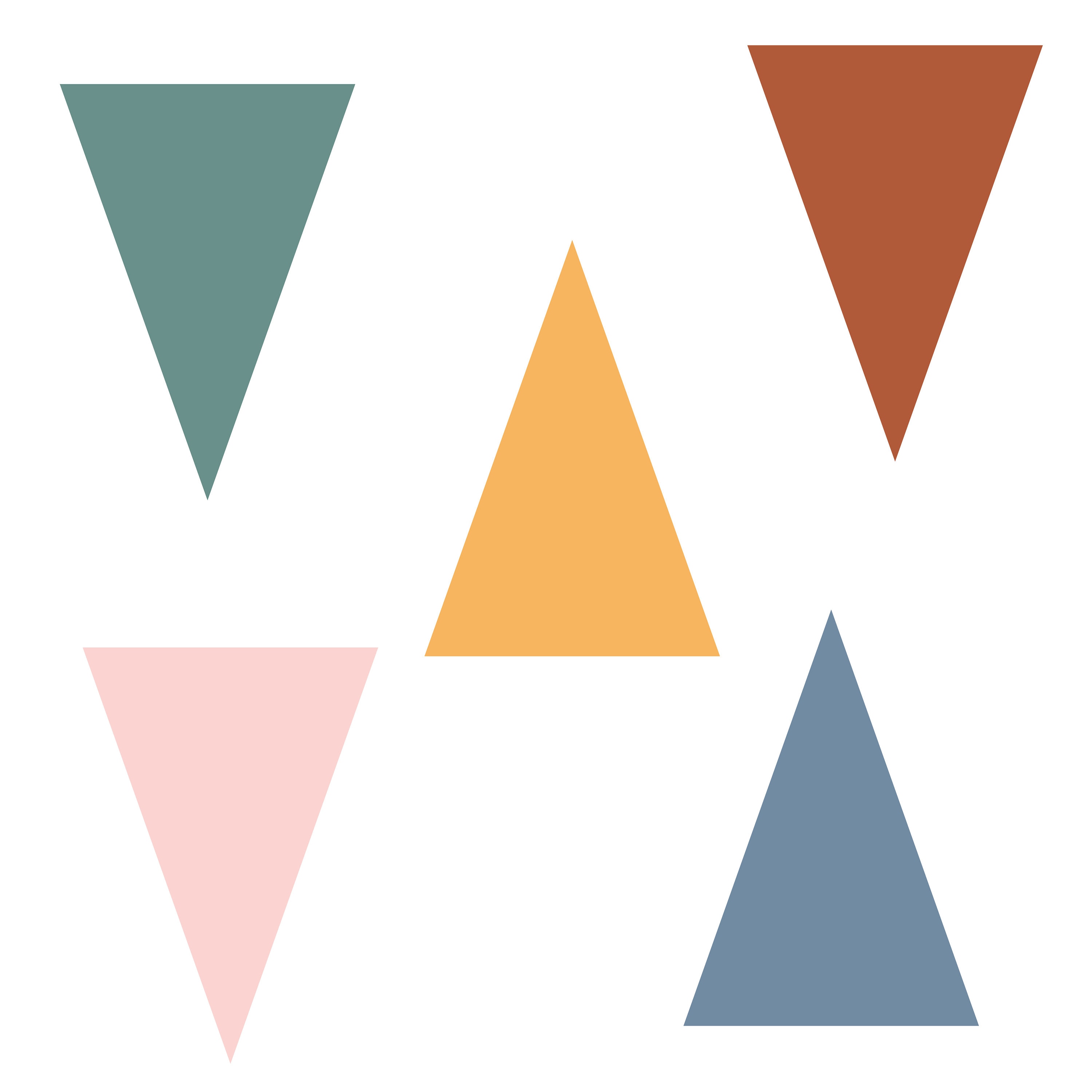 Triangle Shape Coloured Fabric Wall Stickers / Kids Bedroom / Removable ...
