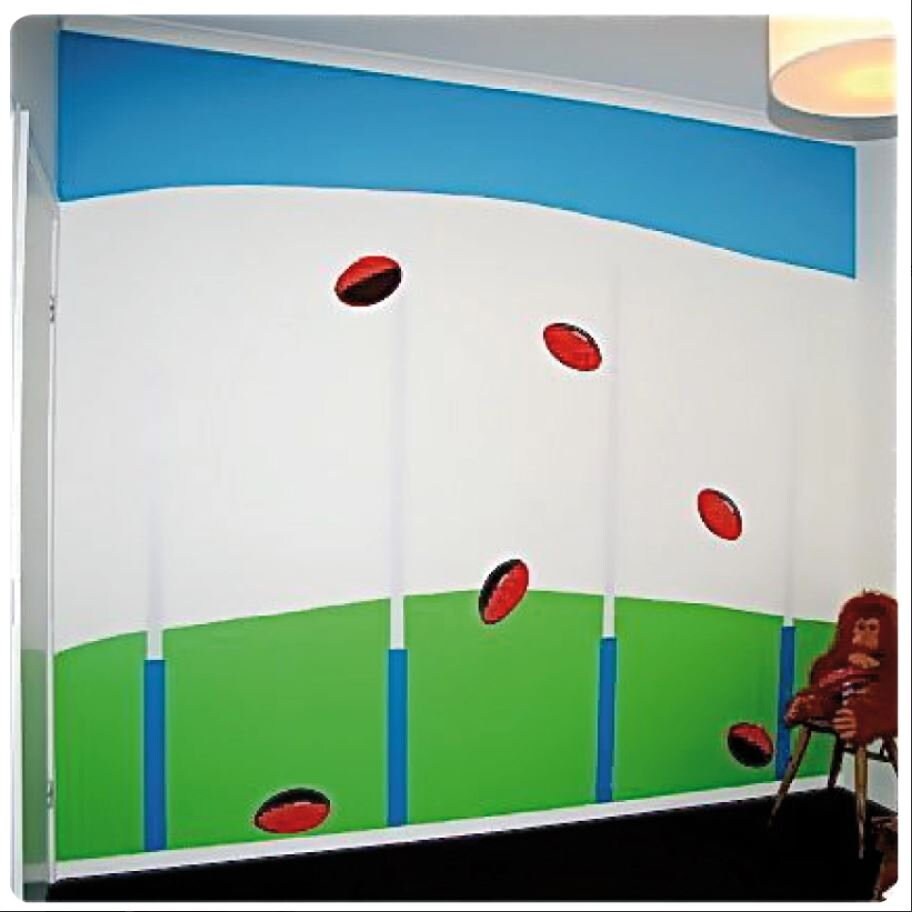 Footy + Football Goal Removable Fabric Adhesive Wall Decals / Boys ...