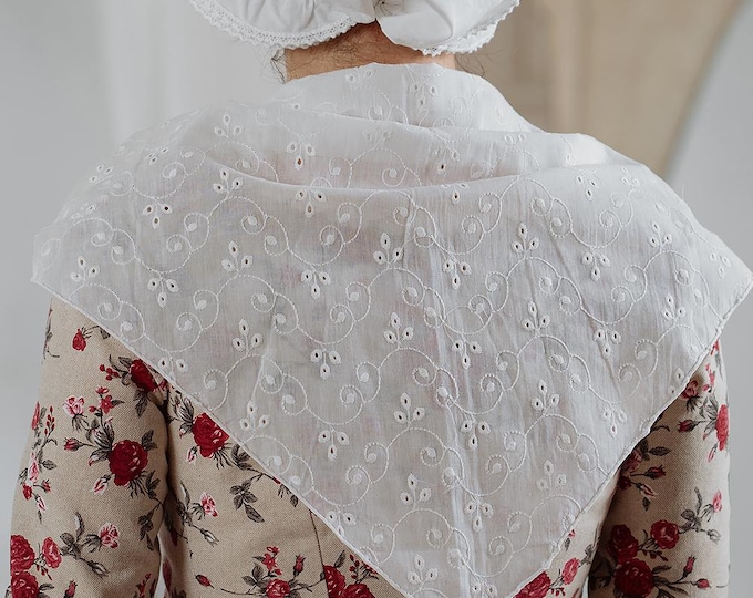 Fischu Shawl Decorated Embroided Fabric, Colonial 19th Century, Rococo ...