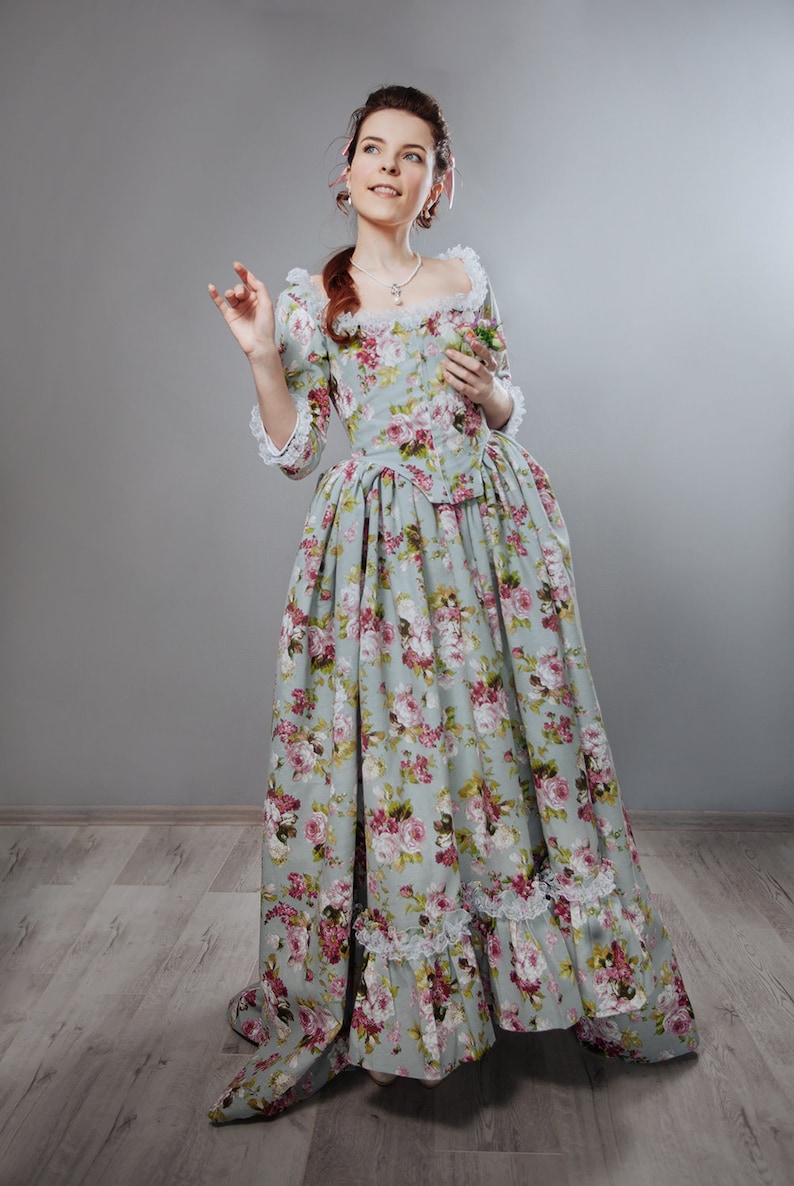 Robe a la polonaise robe a la anglaise woman gown 18th | Etsy