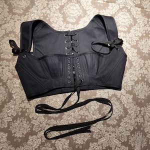 Regency Empire Corset, in BLACK Fabric, Corset Top, Bra - Etsy