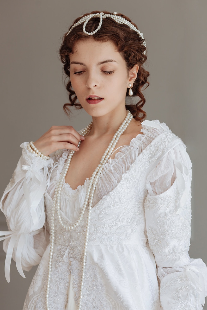 Renaissance white wedding dress Ever After style woman dress | Etsy