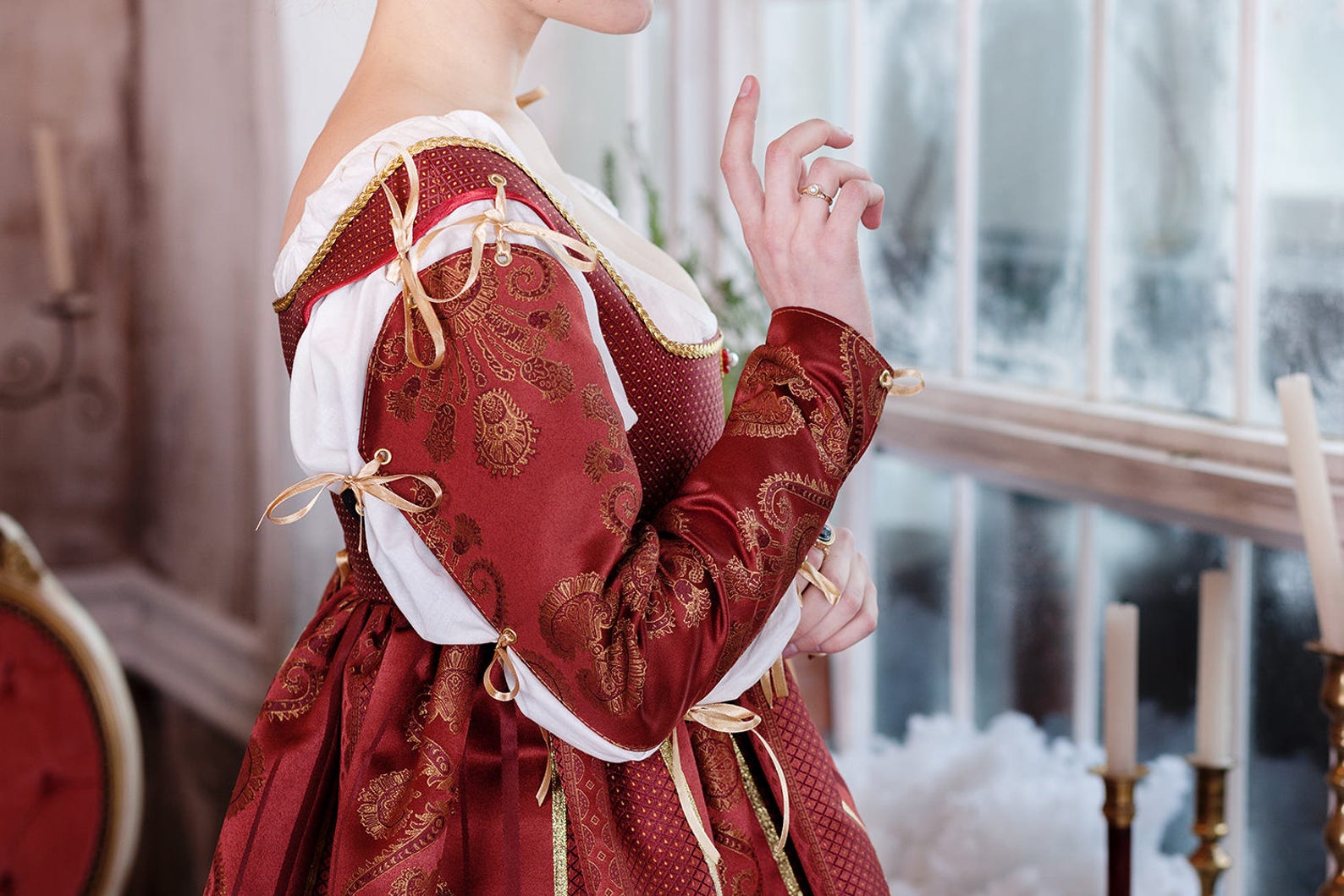 Renaissance Red Woman Dress Italian Fashion 15th Beginning Etsy