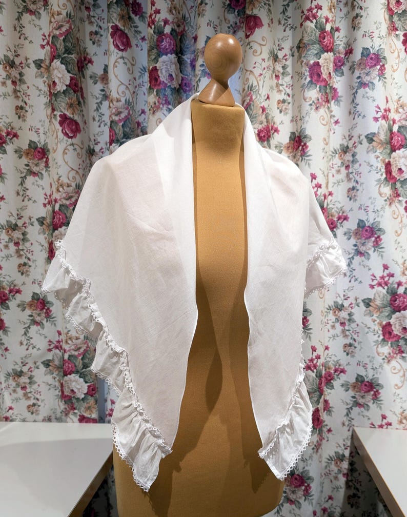 Fischu Shawl With Ruffs, Rococo 18th Century, Colonial 19th Century - Etsy