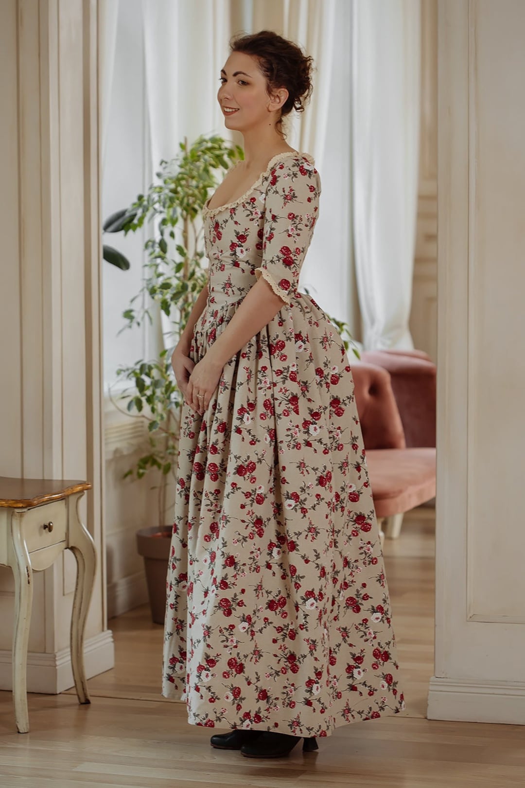 Rococo Period 18th Century Flowered Dress - Etsy