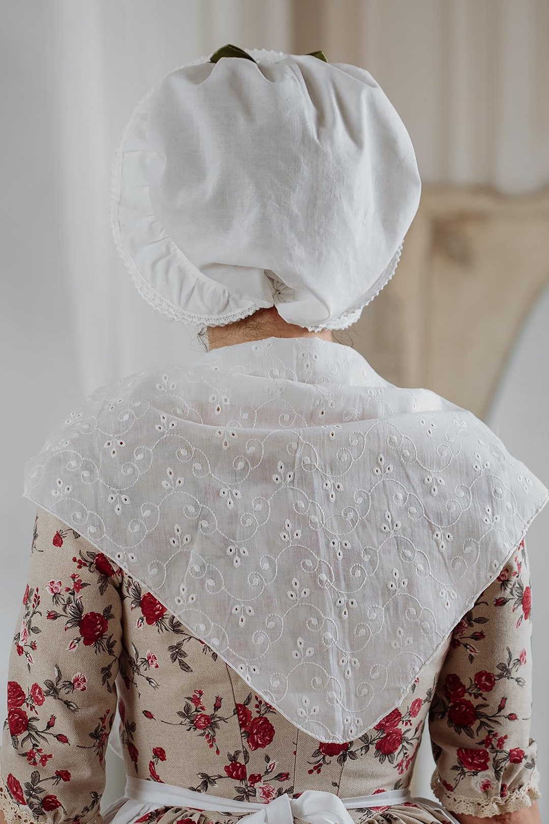 Fischu Shawl Decorated Embroided Fabric, Colonial 19th Century, Rococo ...