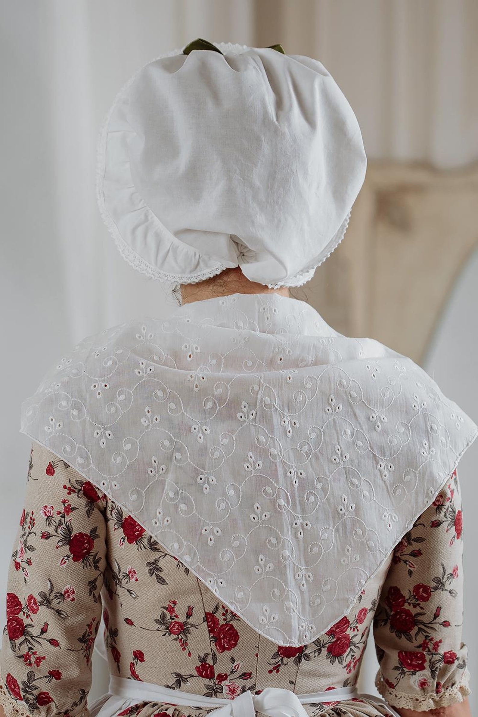 Fischu Shawl Decorated Embroided Fabric, Colonial 19th Century, Rococo ...