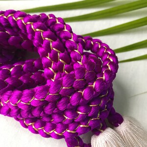 Round Purple Obijime Japanese Silk Obi-jime Kimono Obi Sash / Himo Ties ...