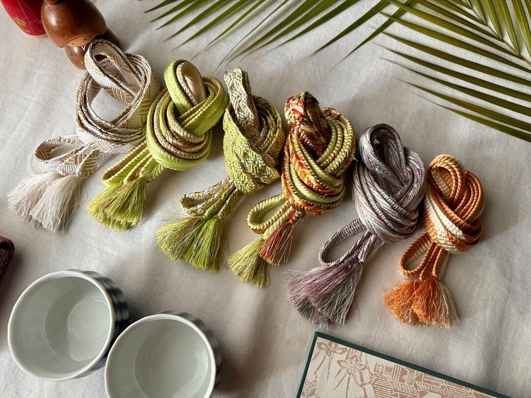 Flat Obijime Japanese Silk Obi-jime Kimono Obi Sash / Himo Ties / Obi ...