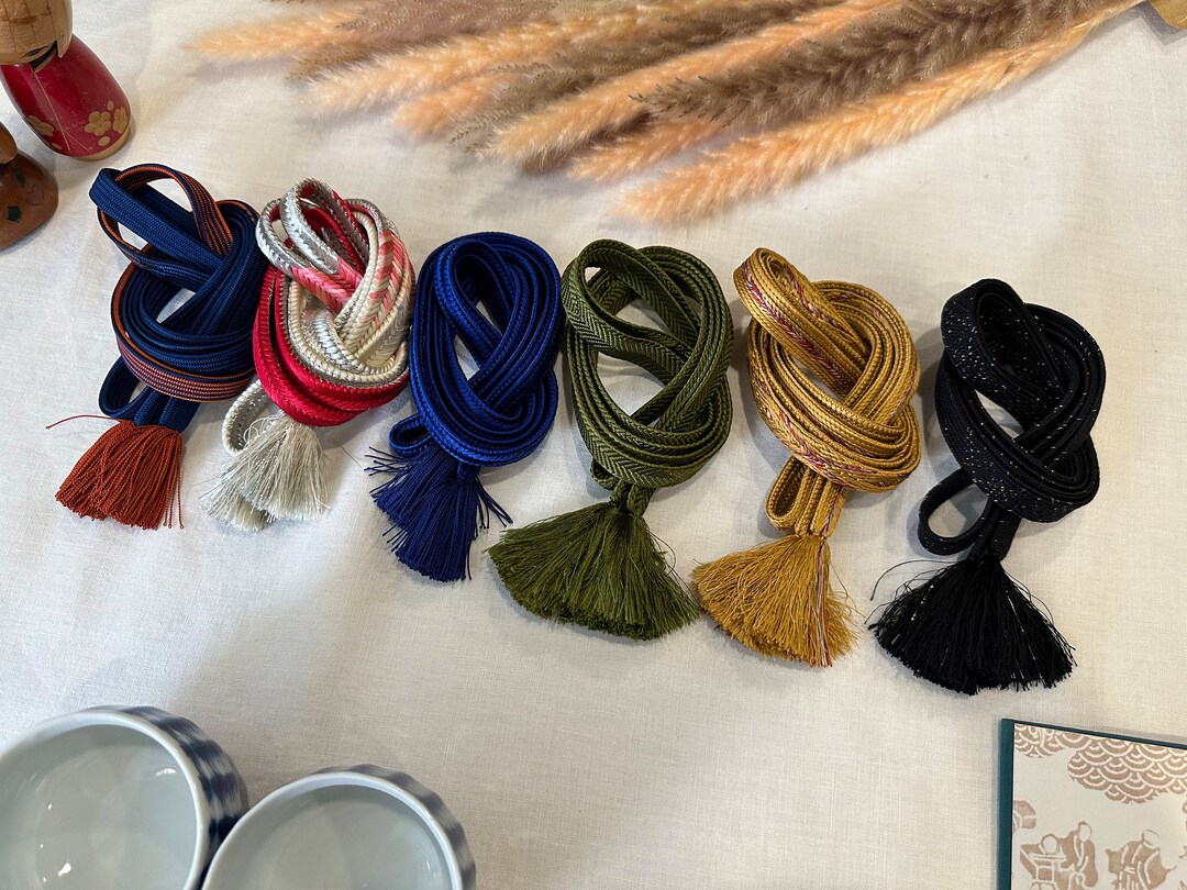 Flat Obijime Japanese Silk Obi-jime Kimono Obi Sash / Himo Ties / Obi ...