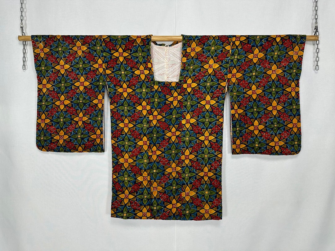 Vintage Japanese Michiyuki Haori Kimono Womens Soft Silk Cardigan ...