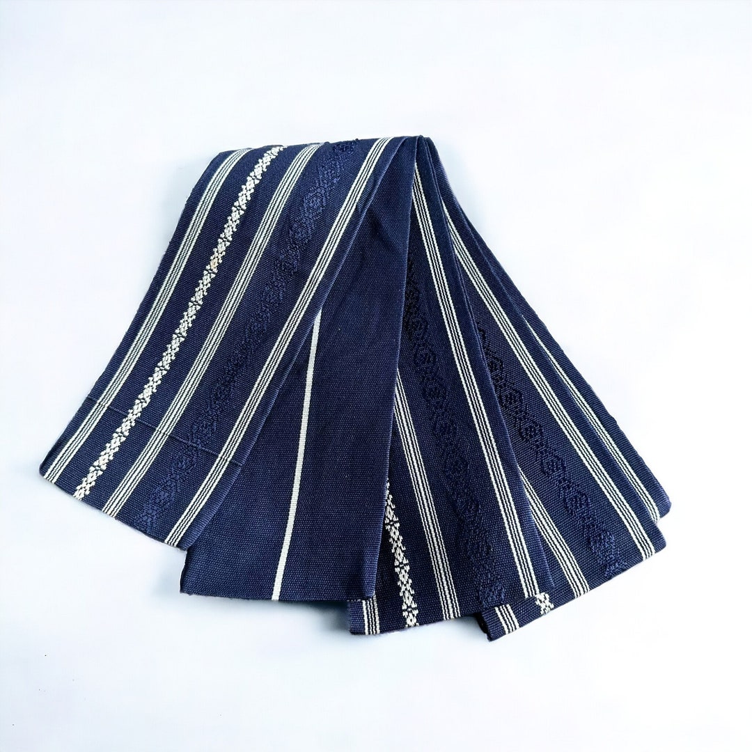 Japanese Mens Kaku Obi Sash Kimono Yukata Blue Cotton Silk / C462 - Etsy