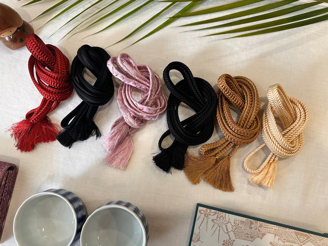Flat Obijime Japanese Silk Obi-jime Kimono Obi Sash / Himo Ties / Obi ...