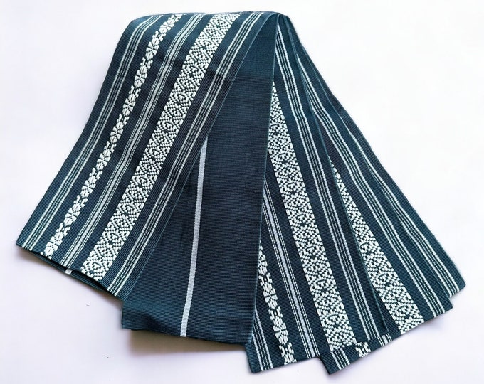 Japanese Mens Kaku Obi Sash Kimono Yukata Blue Cotton Silk / C459 - Etsy