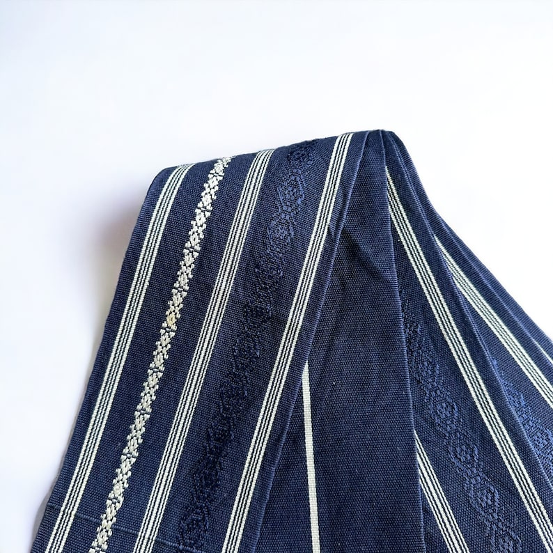 Japanese Mens Kaku Obi Sash Kimono Yukata Blue Cotton Silk / C462 - Etsy