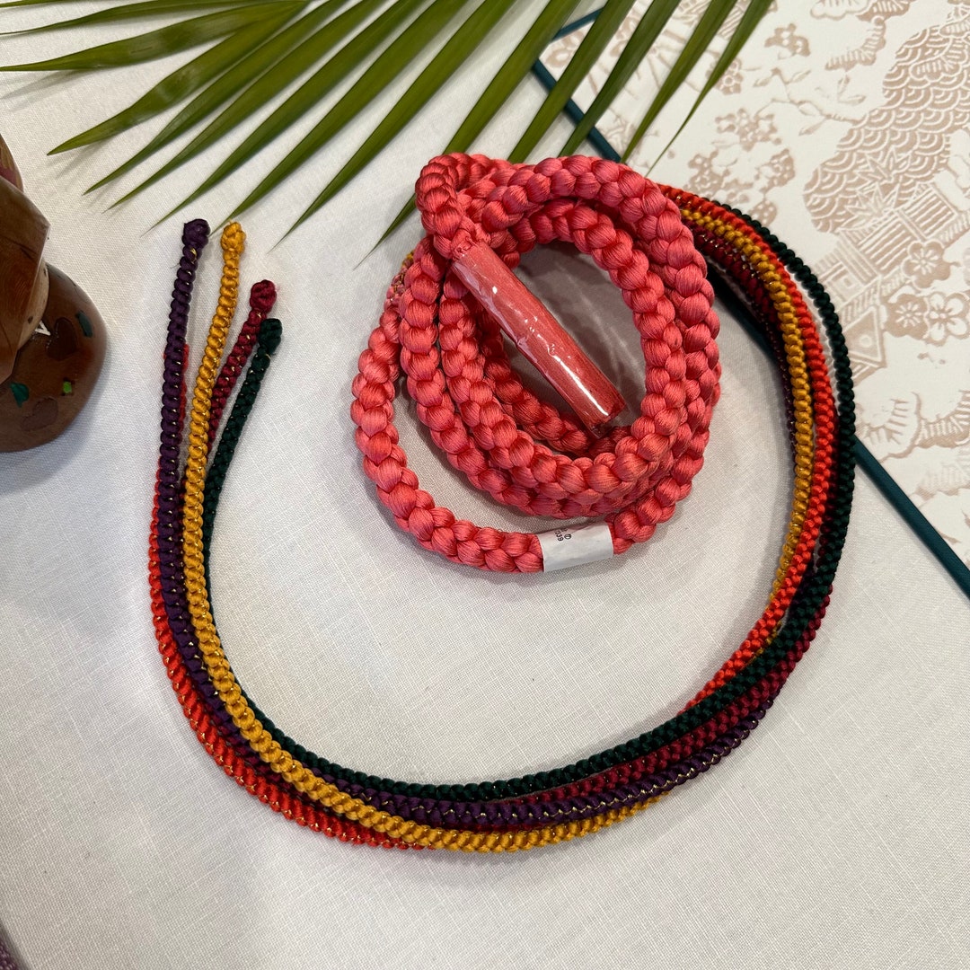 Round Obijime Japanese Silk Obi-jime Kimono Obi Sash / Himo Ties / Obi ...