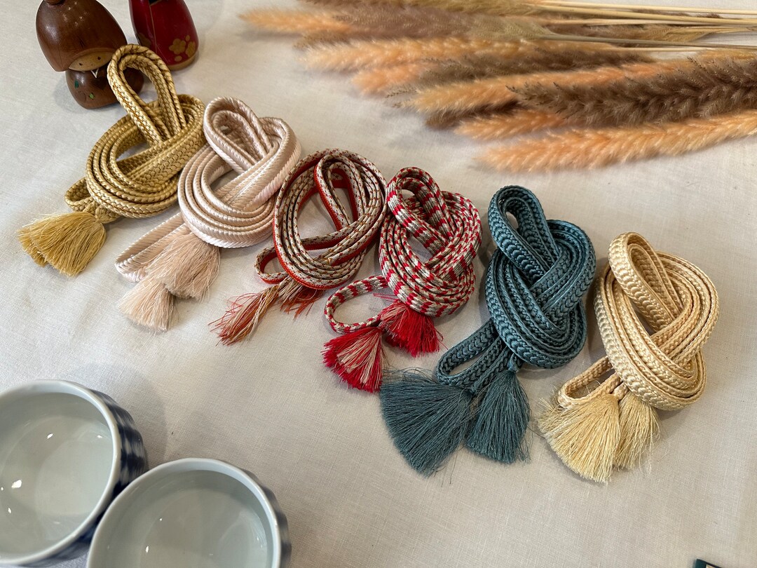 Flat Obijime Japanese Silk Obi-jime Kimono Obi Sash / Himo Ties / Obi ...