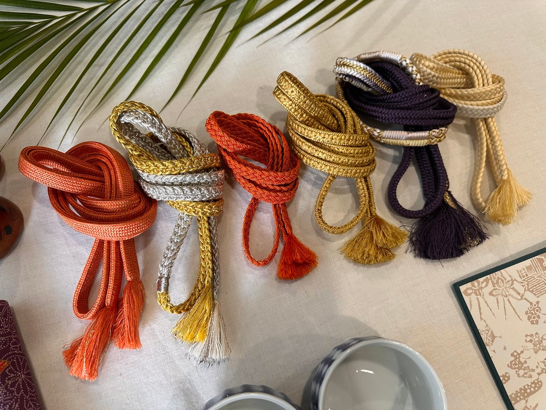 Flat Obijime Japanese Silk Obi-jime Kimono Obi Sash / Himo Ties / Obi ...