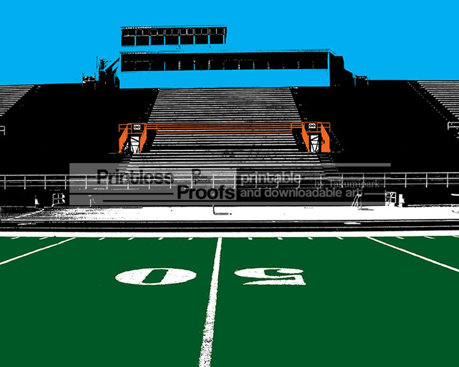 Downloadable football field artwork Sports art Pop art | Etsy