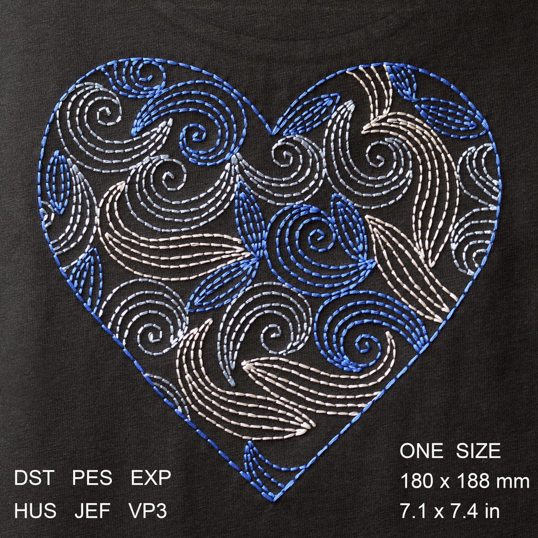 Heart Machine Embroidery Design, Heart Pattern, 3d Machine Embroidery ...