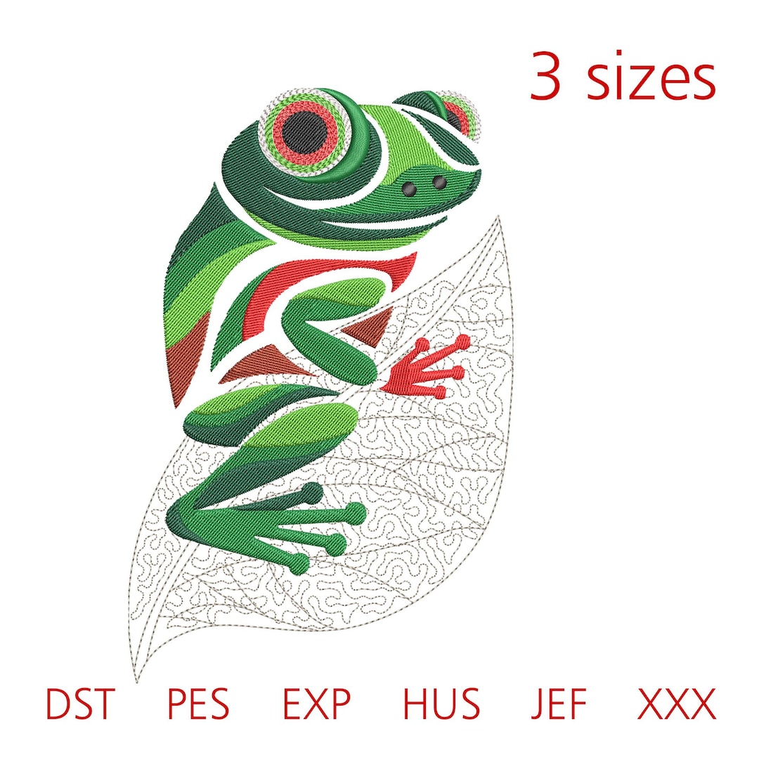 Frog Machine Embroidery Design, Embroidery Frog, Embroidery Animal ...