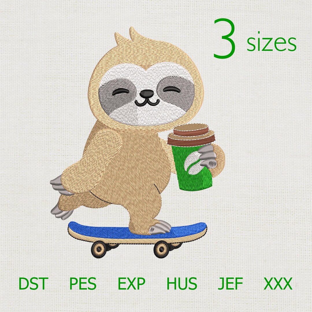 Sloth, Machine Embroidery Design, Instant Dowload, Cute Sloth, Baby ...
