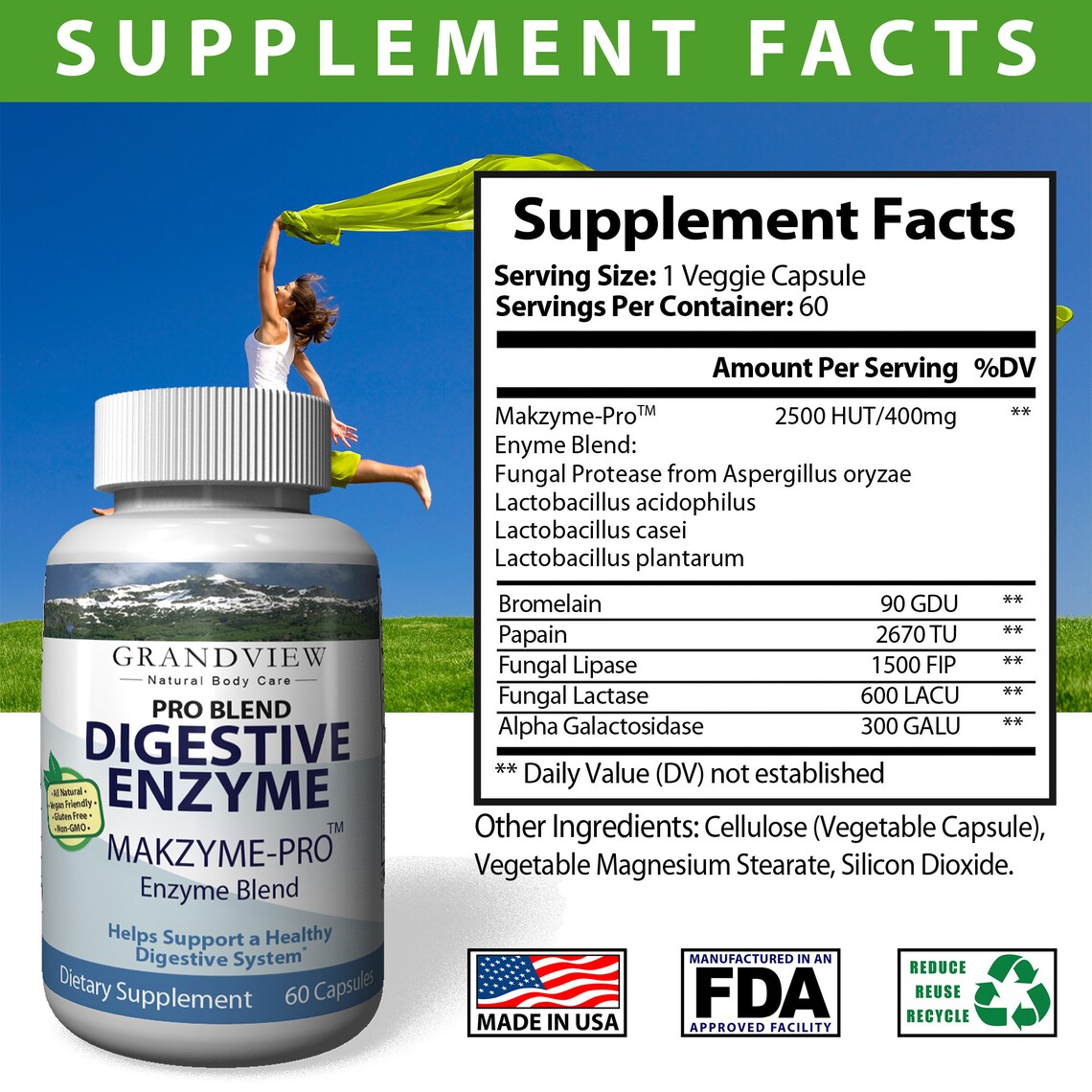 Digestive Enzyme Pro Blend All Natural Stomach Support For | Etsy