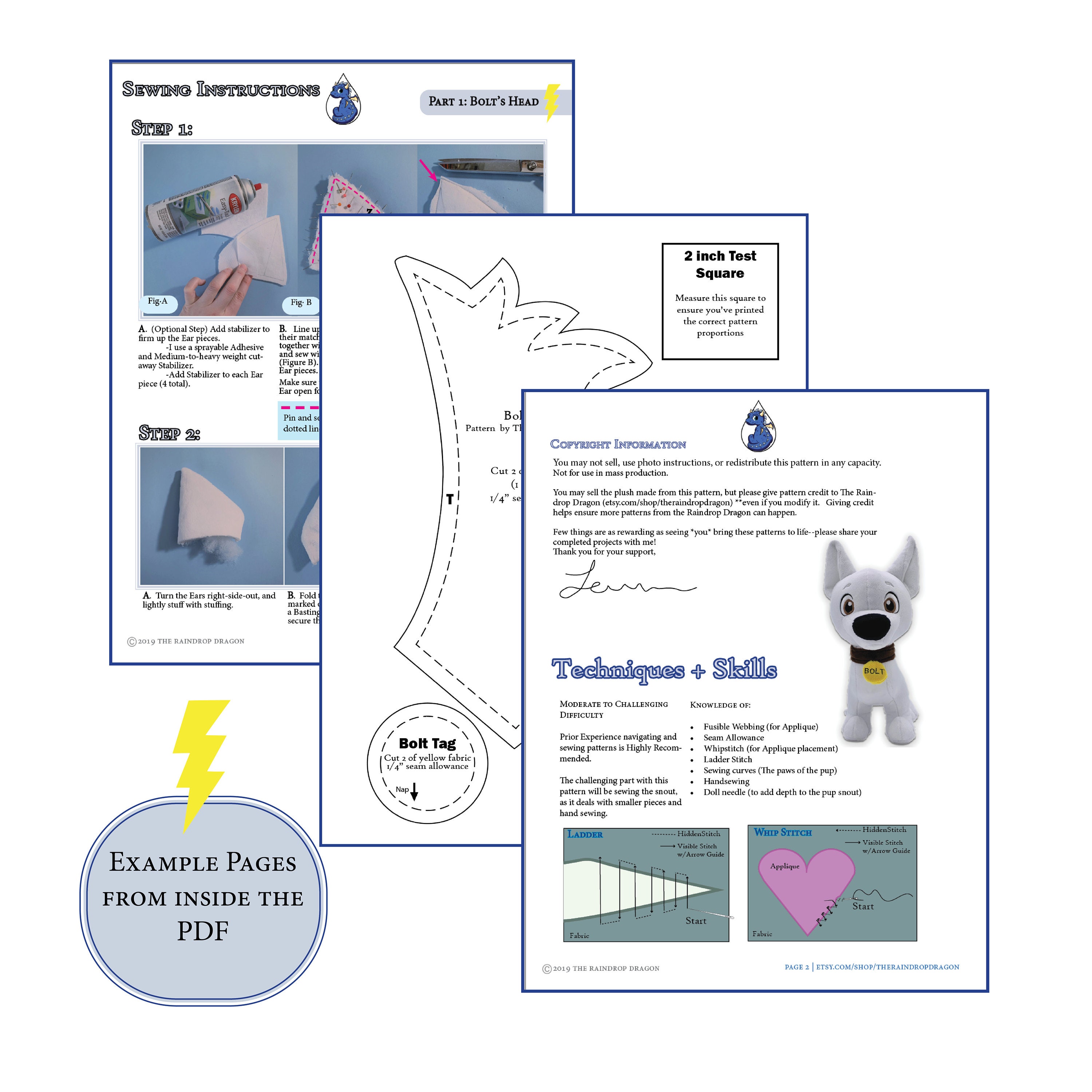 Dog PDF. Sewing Pattern Includes Embroidery Files - Etsy