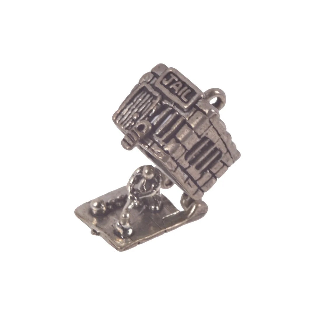 Vintage 3D Sterling Silver Jail Prison Charm - Etsy