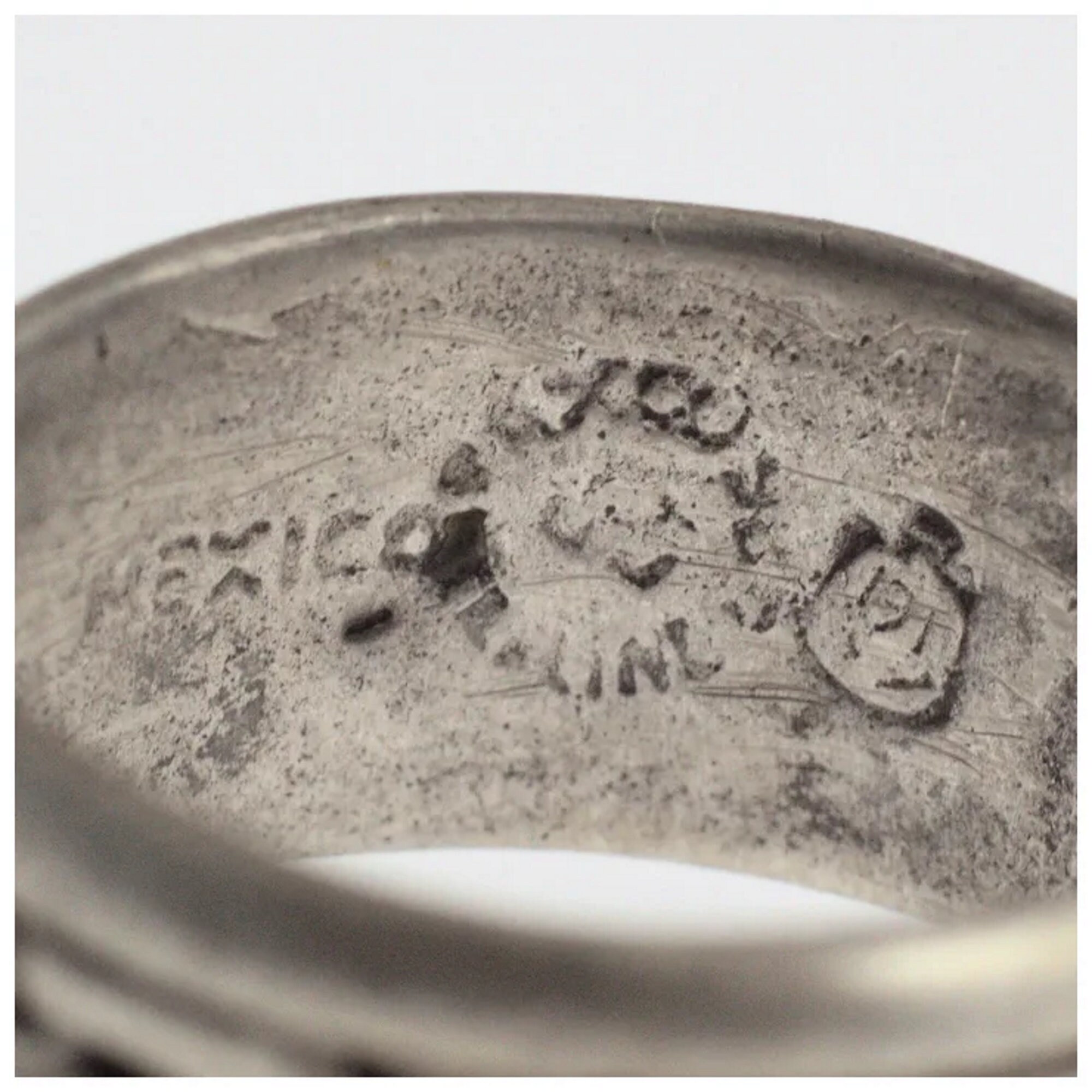 Taxco Mexico Eagle Mark Figural People Sterling Silver Ring Band Size 6 ...