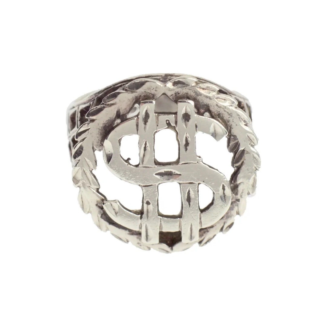 Vintage Sterling Silver Dollar Sign Ring Size 10.5 - Etsy