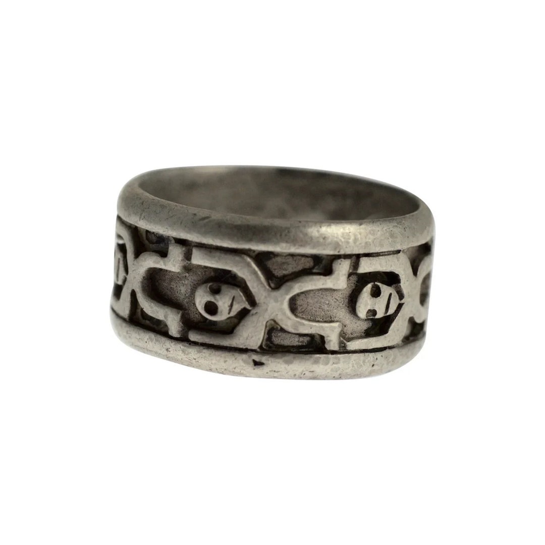 Taxco Mexico Eagle Mark Figural People Sterling Silver Ring Band Size 6 ...