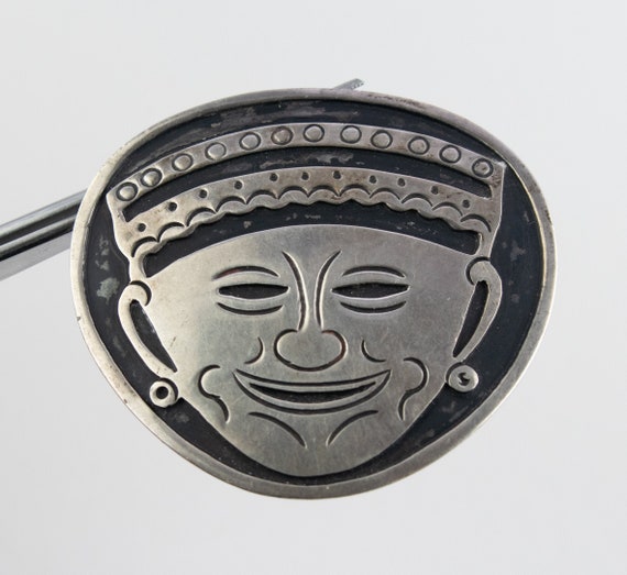 Mid Century Smiling Aztec God Pendant Taxco Sterling Mexican - Etsy