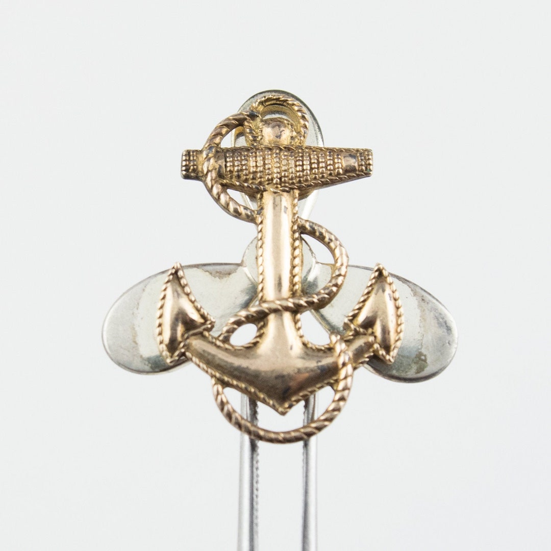 Vintage Gold Filled on Sterling Silver US Navy Anchor Pin - Etsy