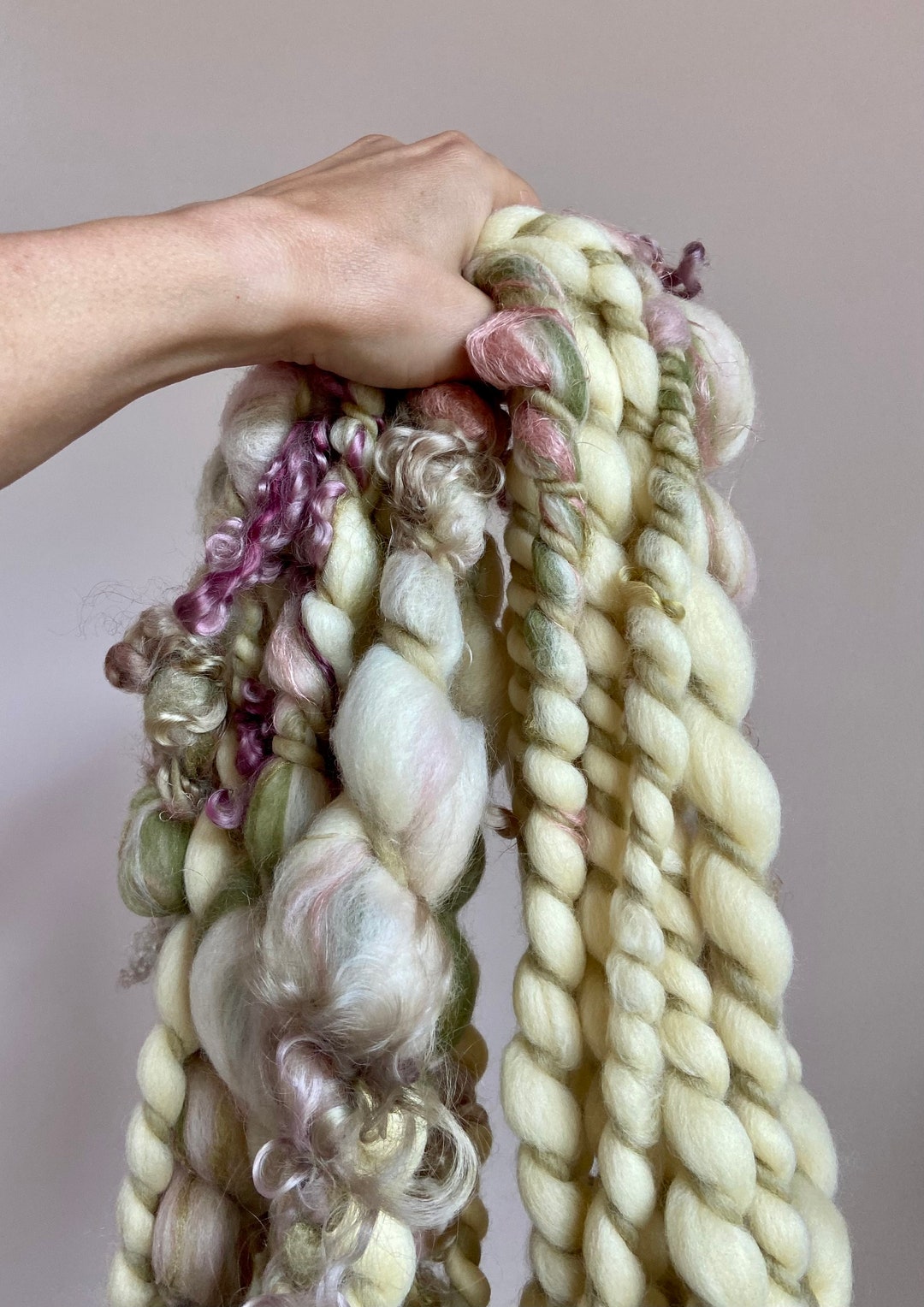 Hand Spun Jumbo Plied Merino Art Yarn 3 Yards - Etsy