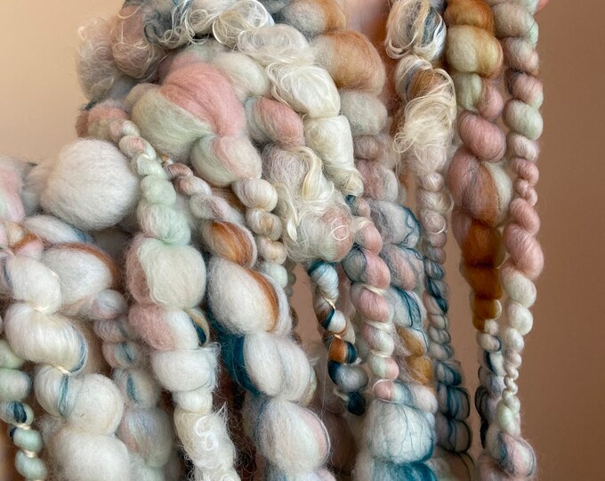 Jumbo Pouf Bobble Yarn, Hand Spun Art Yarn, 3 Yards, Yarn for Weaving ...