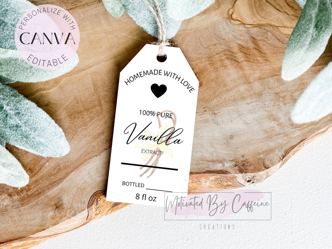 Vanilla Extract Tag, Vanilla Extract Label, Vanilla Extract, Christmas ...