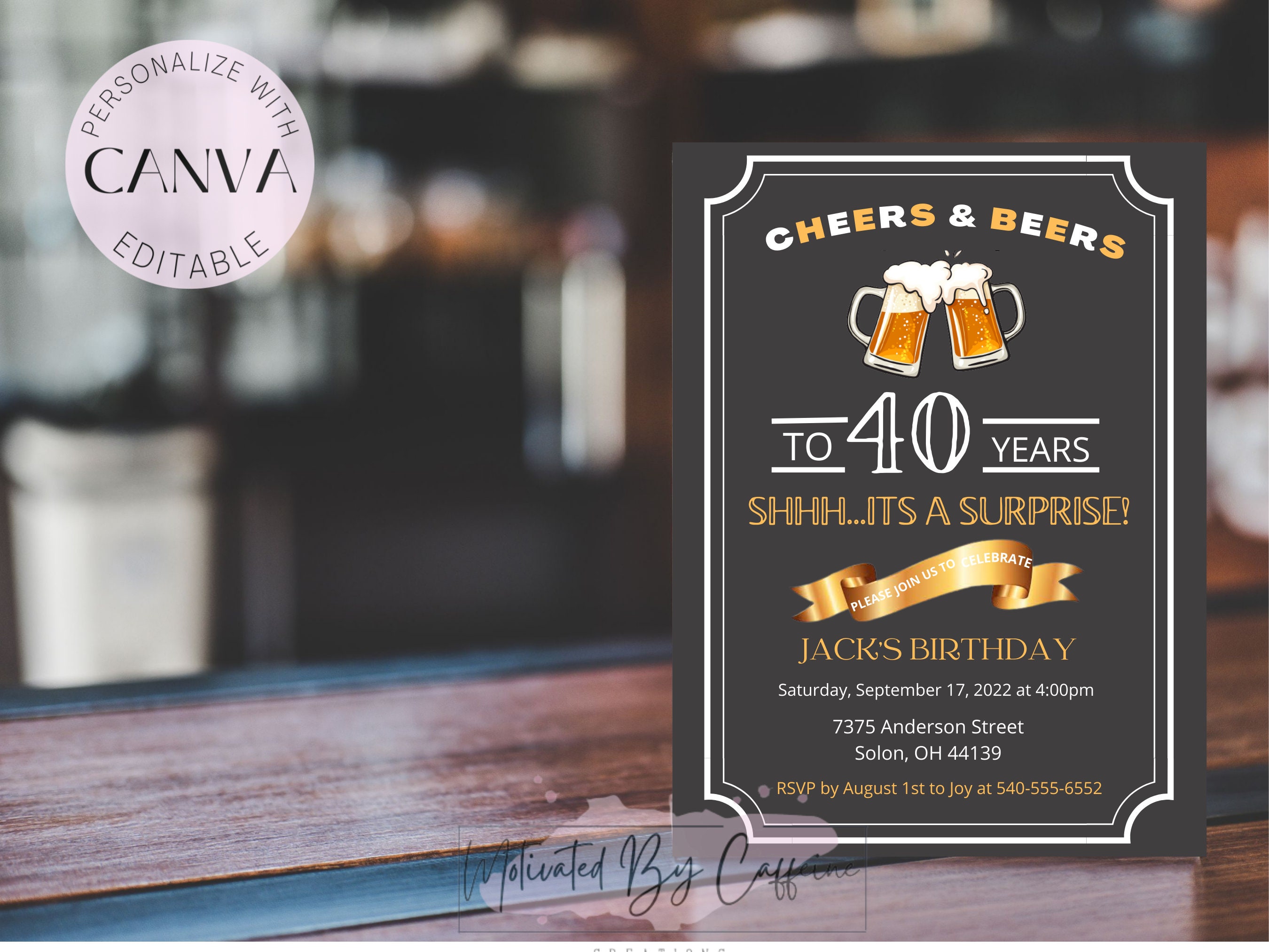 Cheers and Beers. Birthday Invitation, Surprise Birthday, Invitation ...