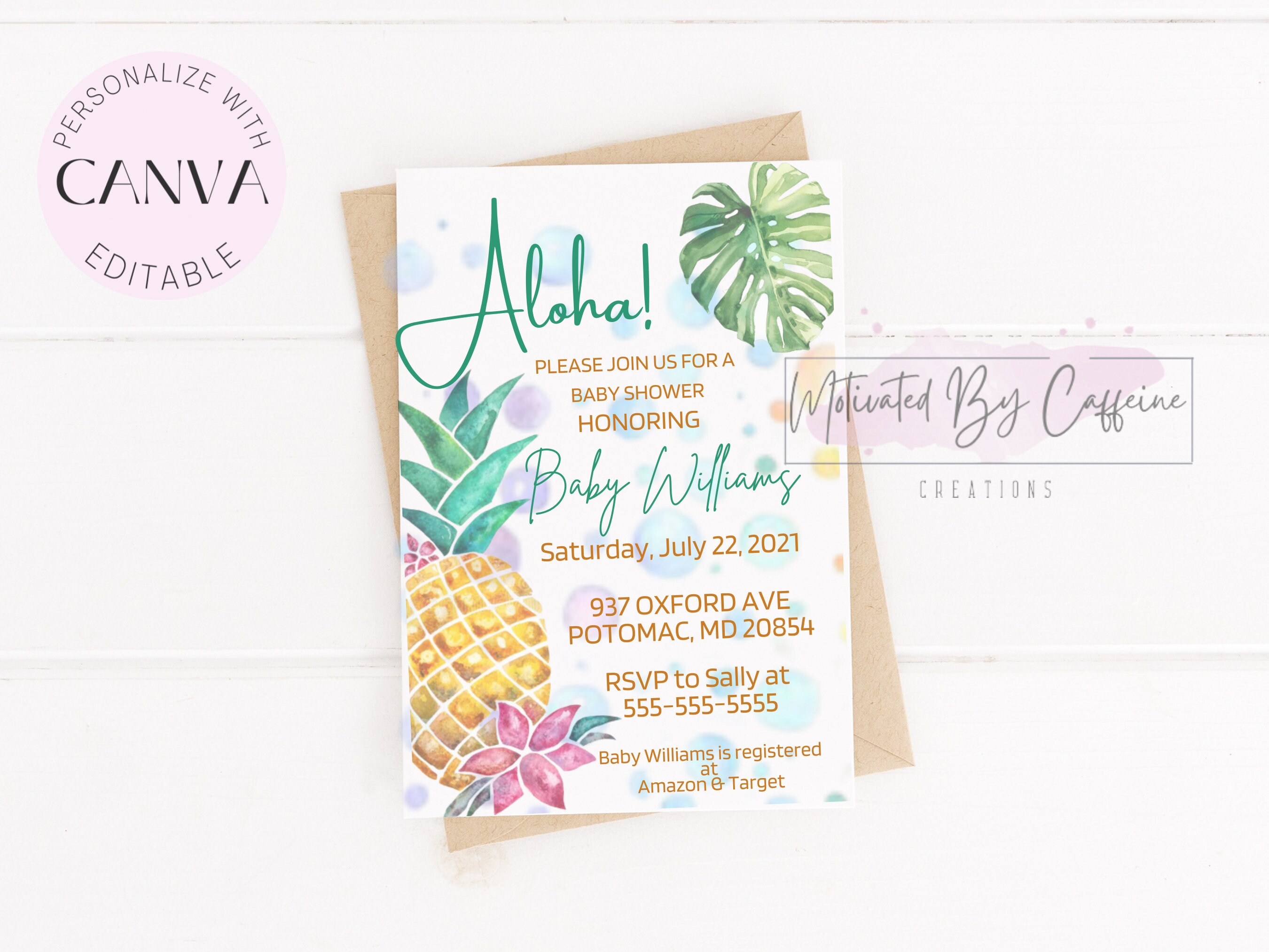 Aloha Invitation Baby Shower Baby Shower Invitation - Etsy