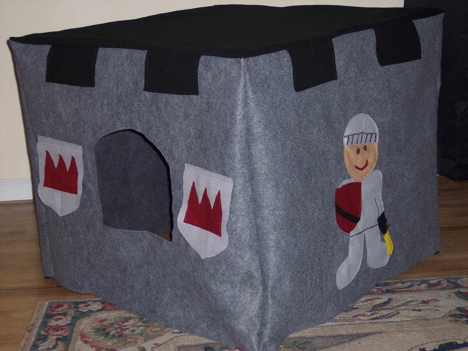Castle Tablecloth Fort Card Table Size Knight Dragon Felt - Etsy